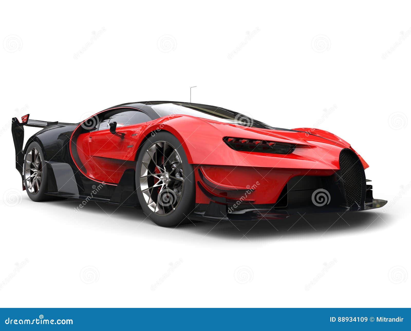 Powerful Red Super Race Car - Angle Shot Stock Illustration ...
