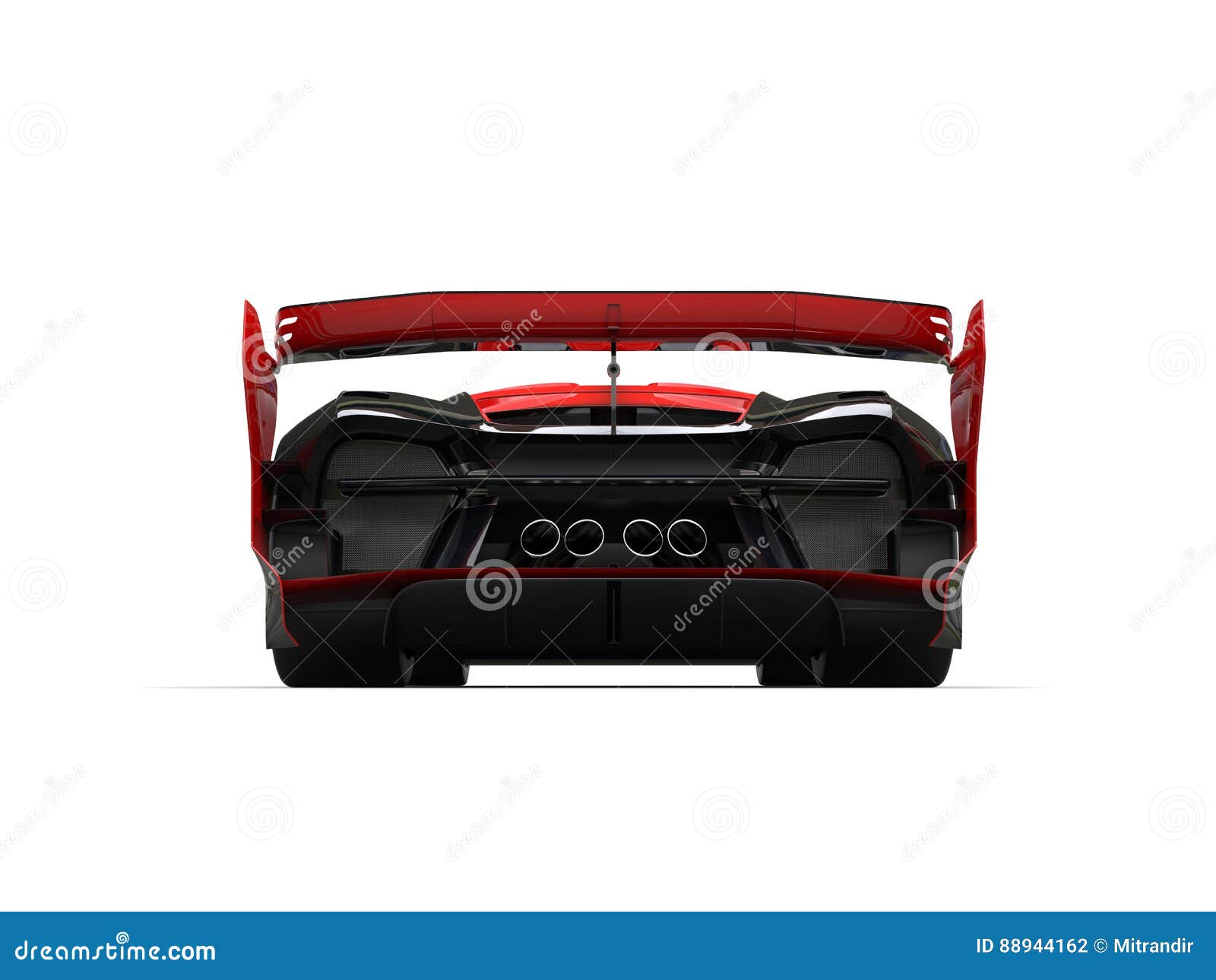 Powerful Red Super Race Car - Back View Stock Illustration ...
