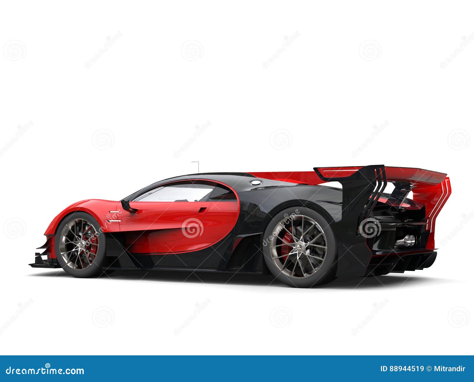 Powerful Red Super Race Car - Back View Stock Illustration ...