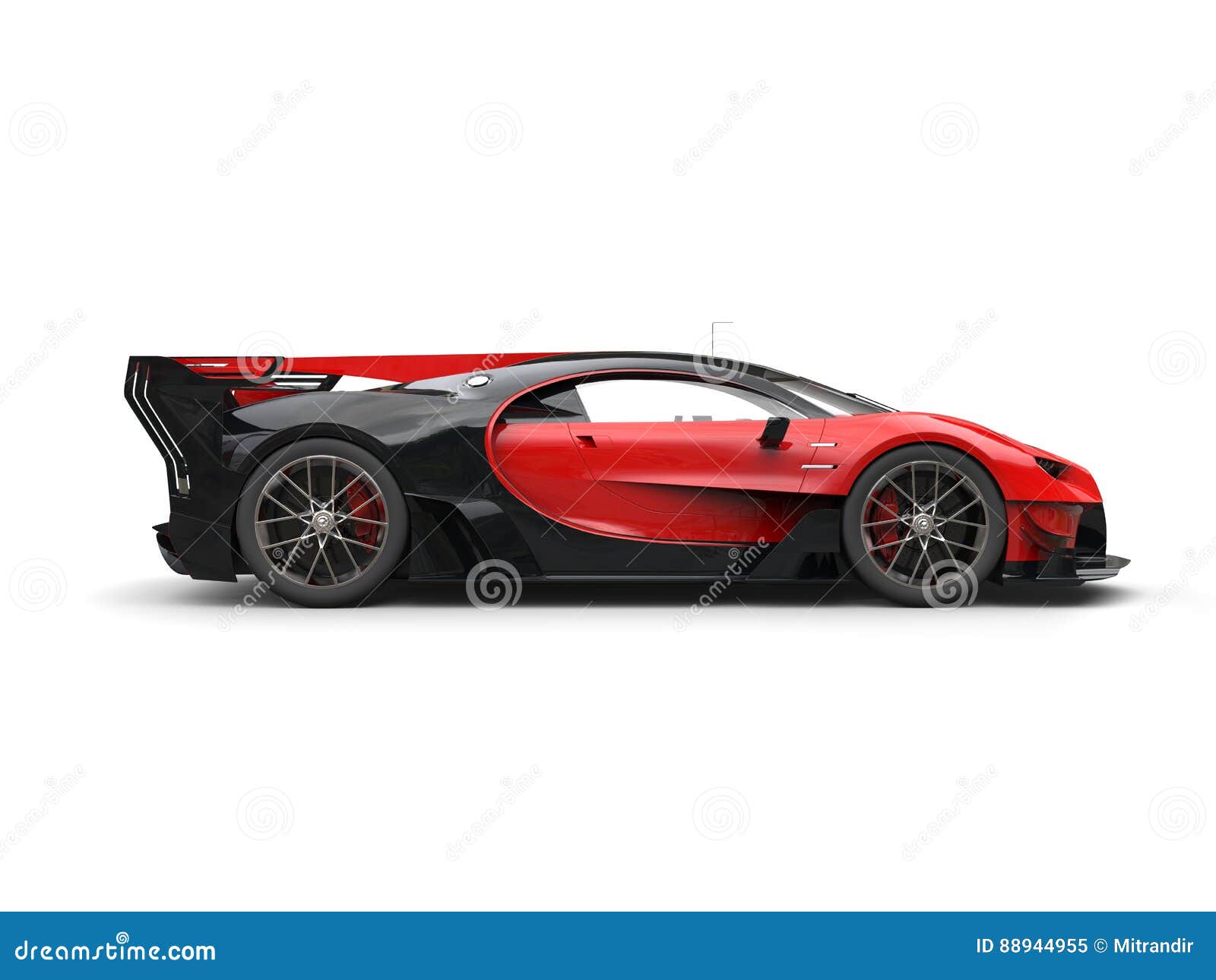 Red Race Car Side View, Formula 1, On Sports Finish Flag Background ...