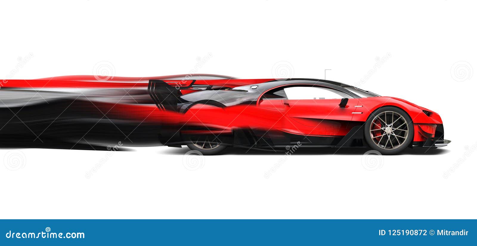 Powerful Red Super Race Car Speed Trails Stock Illustration ...