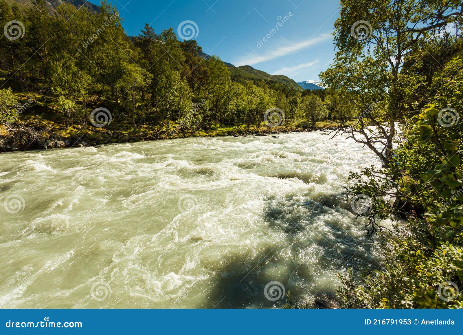 Powerful river in Norway stock image. Image of power - 216791953