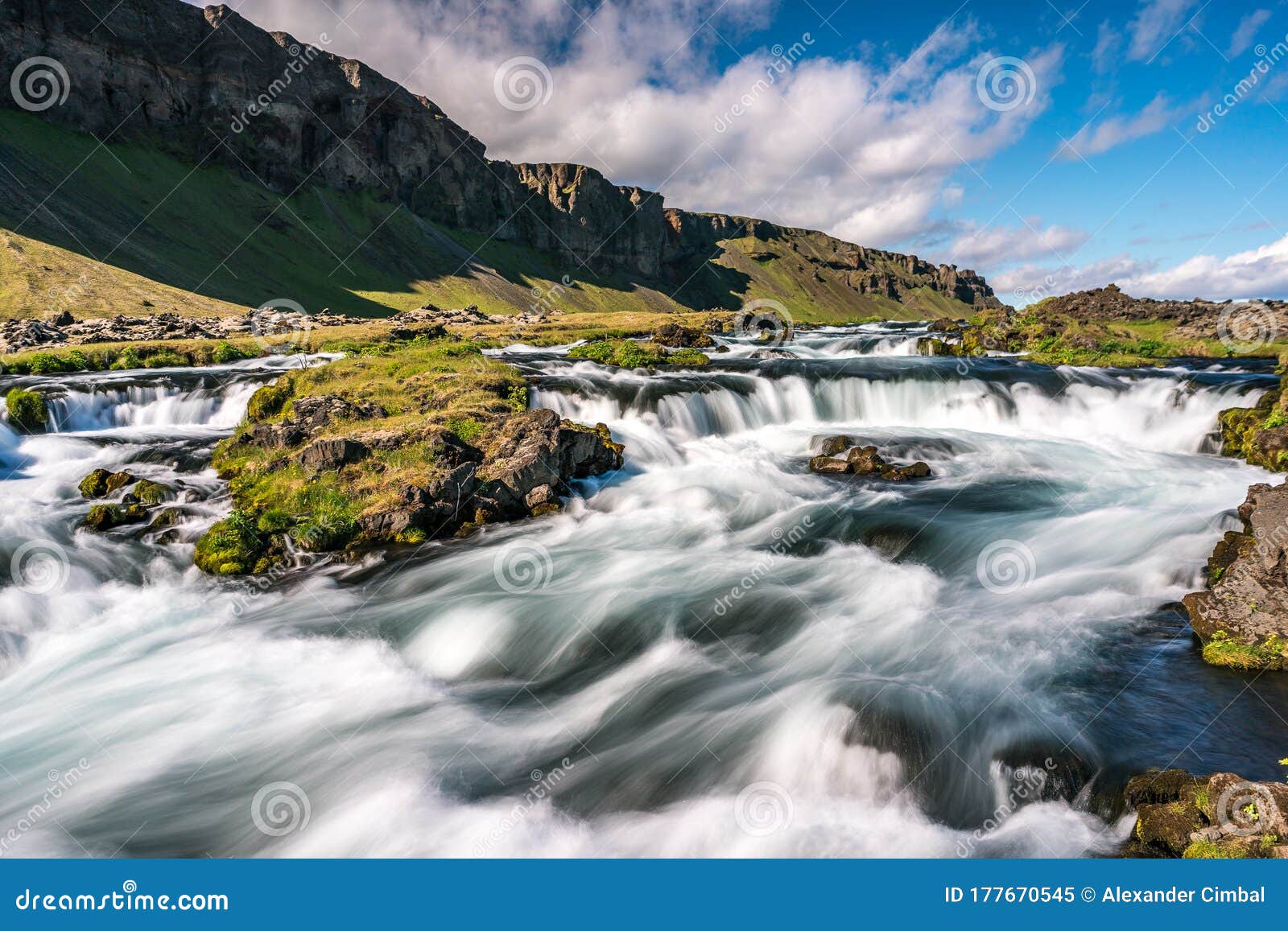 Powerful River Rapid in Iceland Stock Image - Image of long, rapid ...