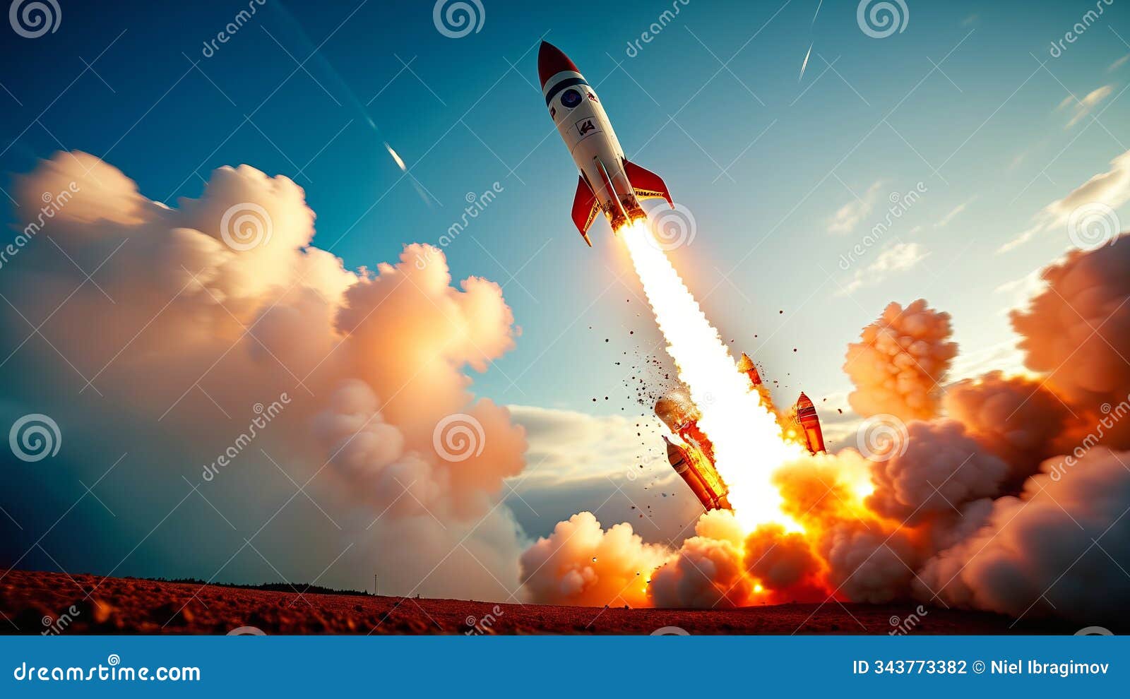 Powerful Rocket Launch: Igniting the Sky with Advanced Aerospace Technology Stock Photo - Image ...