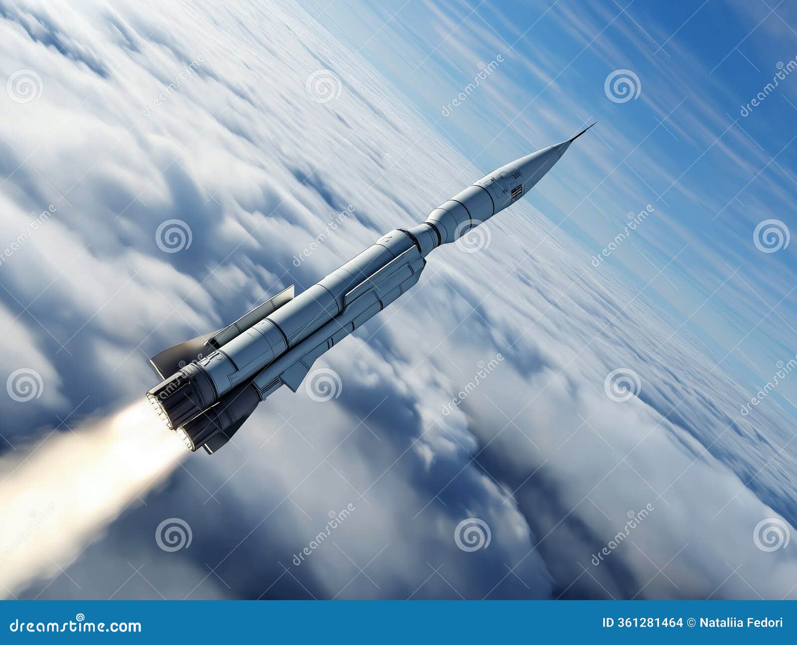 A Powerful Rocket Launching Stock Photo - Image of technology, rocket ...