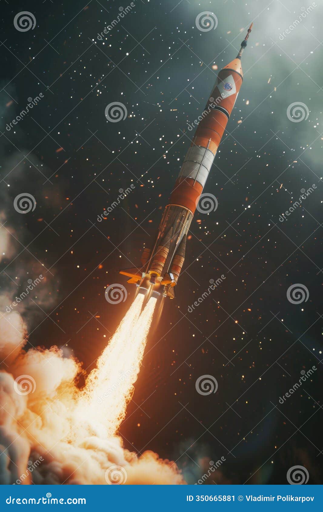 A Powerful Rocket Taking Off into the Sky, Ideal for Technology and ...