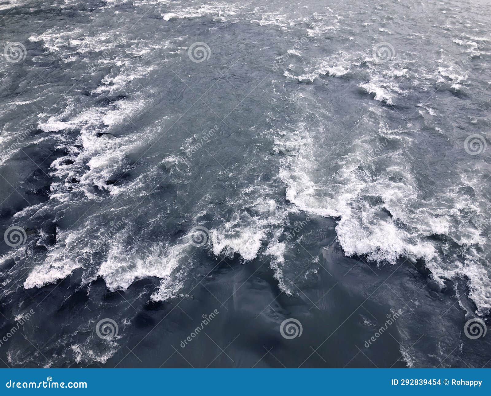 Powerful Sea Tide or Fast River Water Flow with Waves, Natural ...