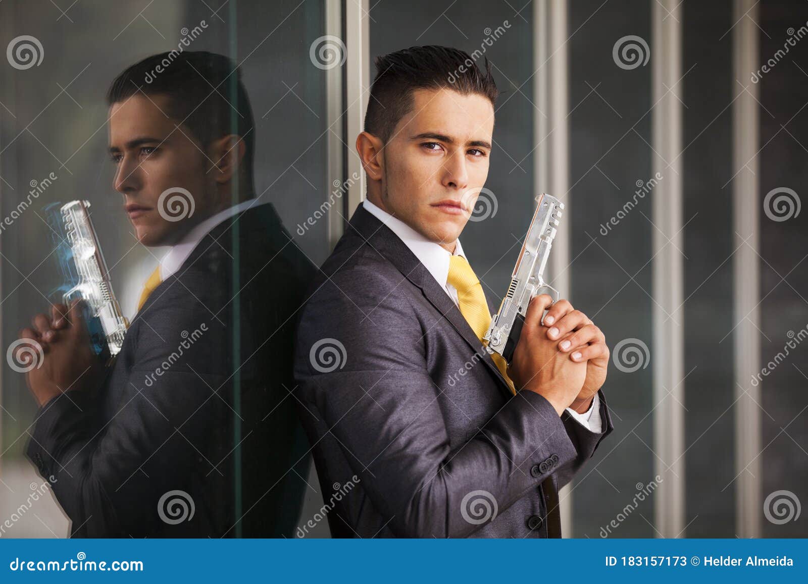 Security Businessman with a Handgun Stock Image - Image of businessmen ...