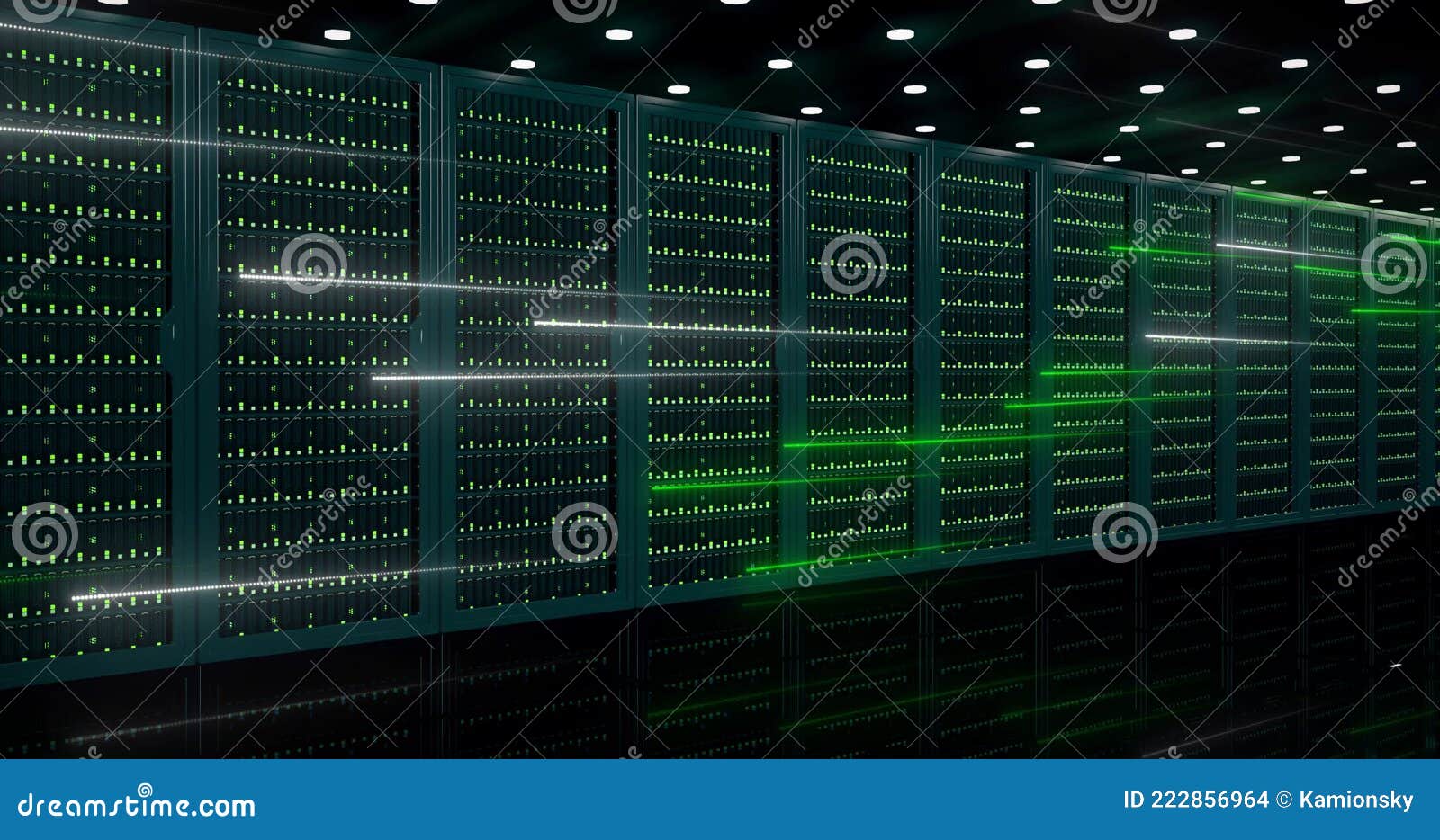 Powerful Servers Sit Behind Glass Panels in a Server Room of a Data ...