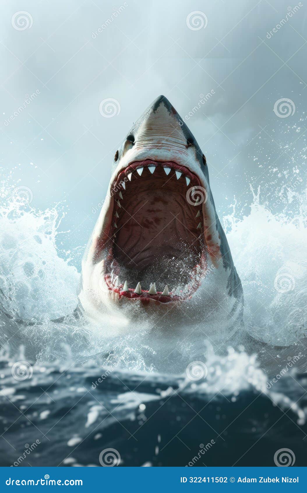 Powerful Shark Illustration With Realistic Details | CartoonDealer.com ...