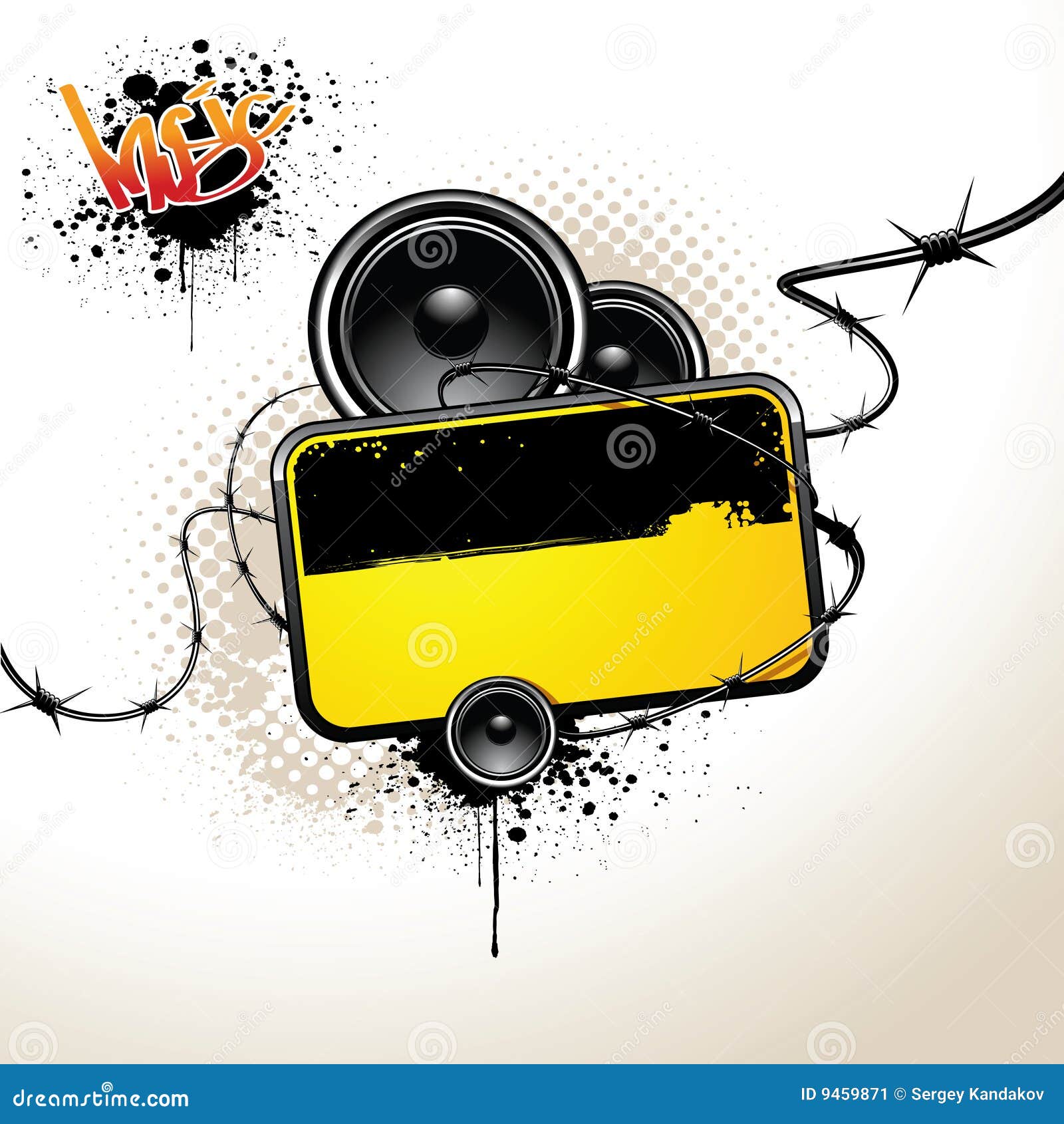 Powerful sound stock vector. Illustration of blot, disco - 9459871