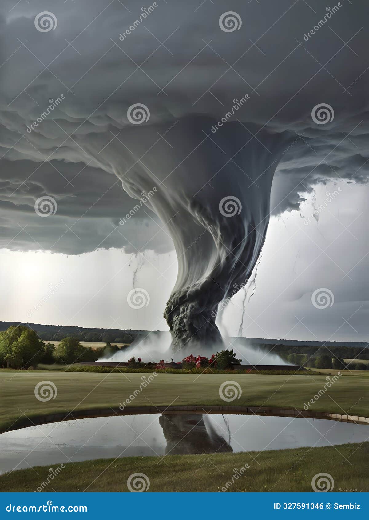 Powerful Storm Cloud Explosion Illustration, Hurricane Force, Thunder ...
