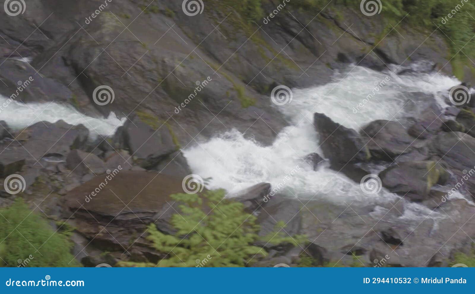 Powerful Stream Flowing through Rocky Landscape Stock Footage - Video ...