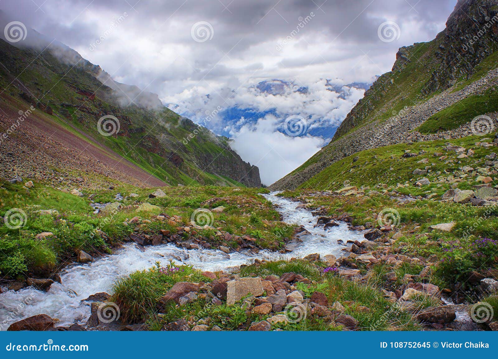 Powerful Stream of Mountain River Running Down the Valley Stock Image ... Powerful Stream of Mountain River Running Down the Valley Stock Image ...
