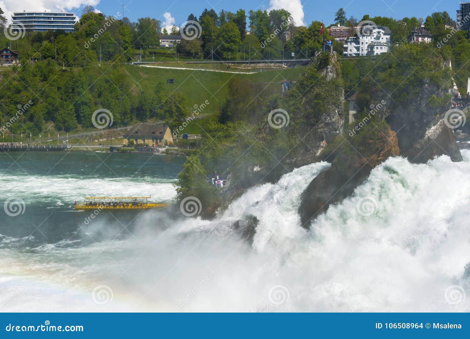 At Rhein Waterfall editorial stock image. Image of rainbow - 106508964
