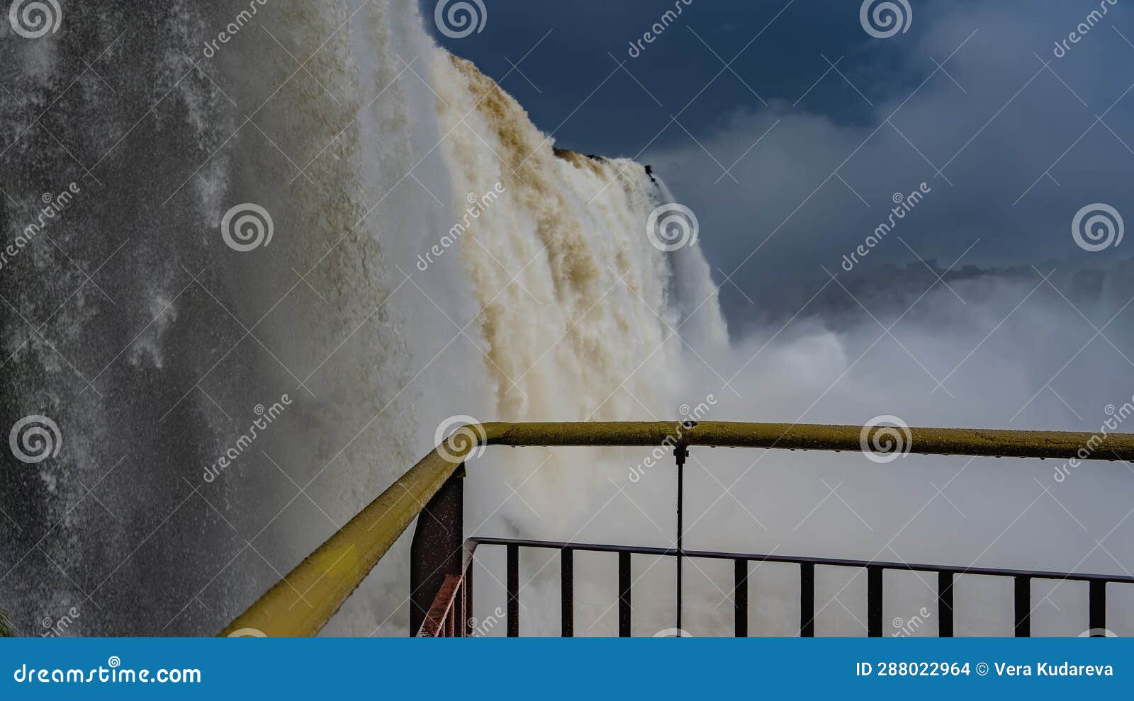 The Powerful Streams of the Waterfall Collapse into the Abyss, Foaming ...