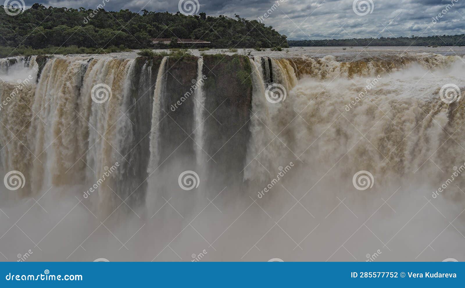 The Powerful Streams of the Waterfall Collapse into the Abyss. Stock ...