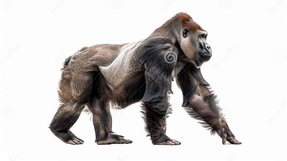 Captivating Image of a Majestic Silverback Gorilla Walking Upright on a ...