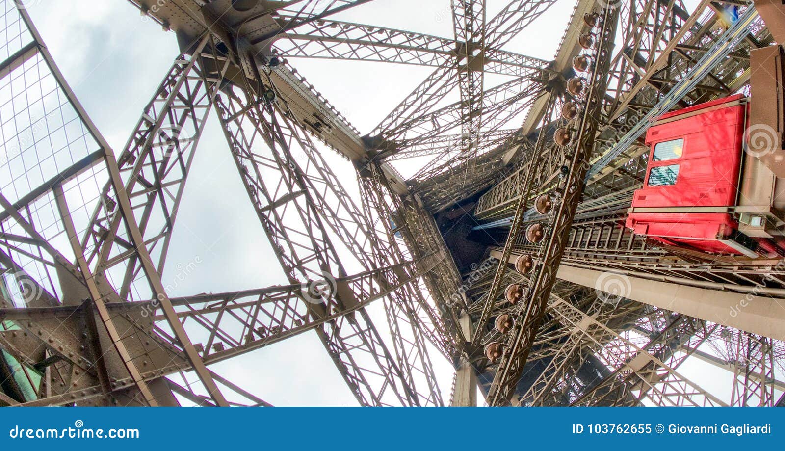Powerful Structure of Eiffel Tower, Wide Angle View Stock Image - Image ...