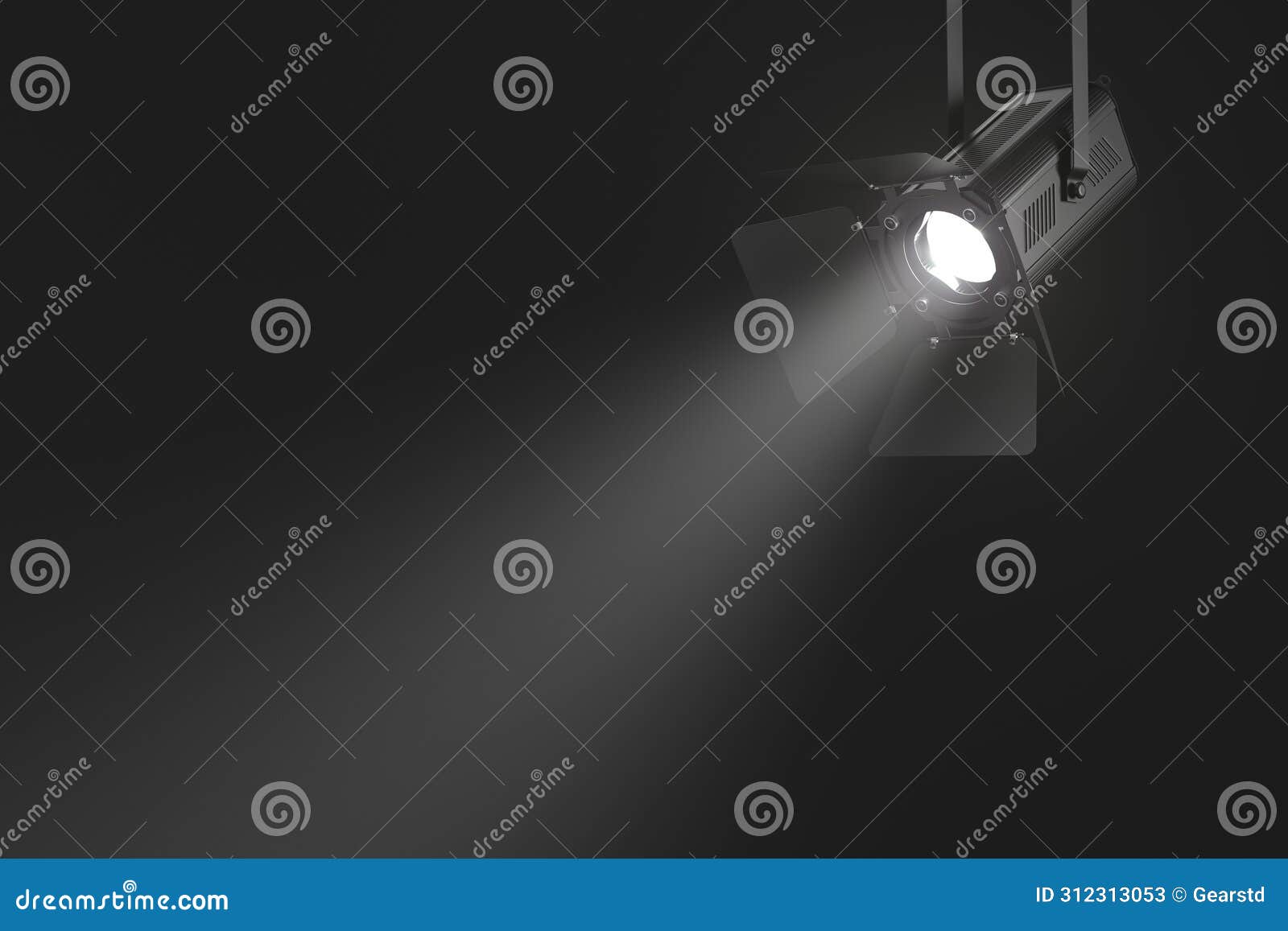 Powerful Studio Light Shining in the Darkness Stock Image - Image of ...