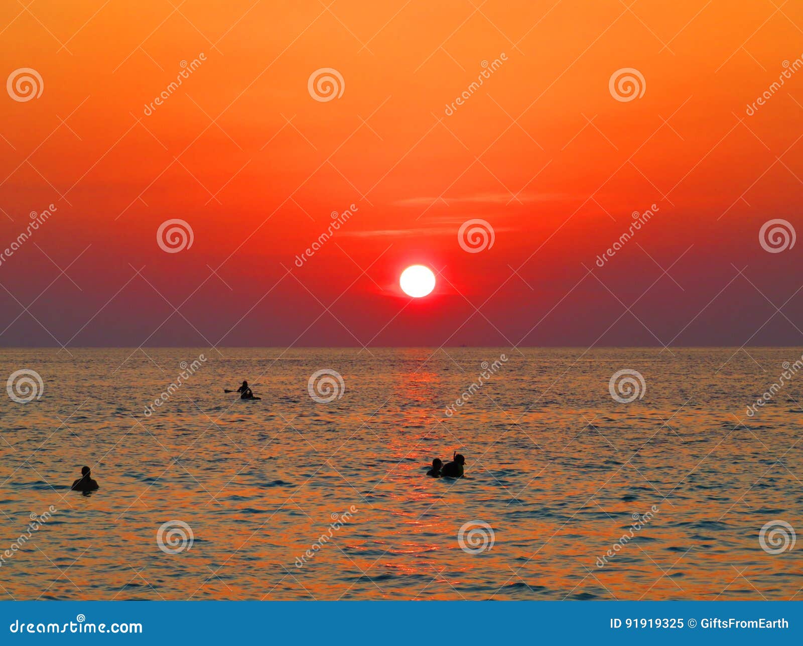 Powerful Sunset from the Beach. Stock Image - Image of natural, beach ...