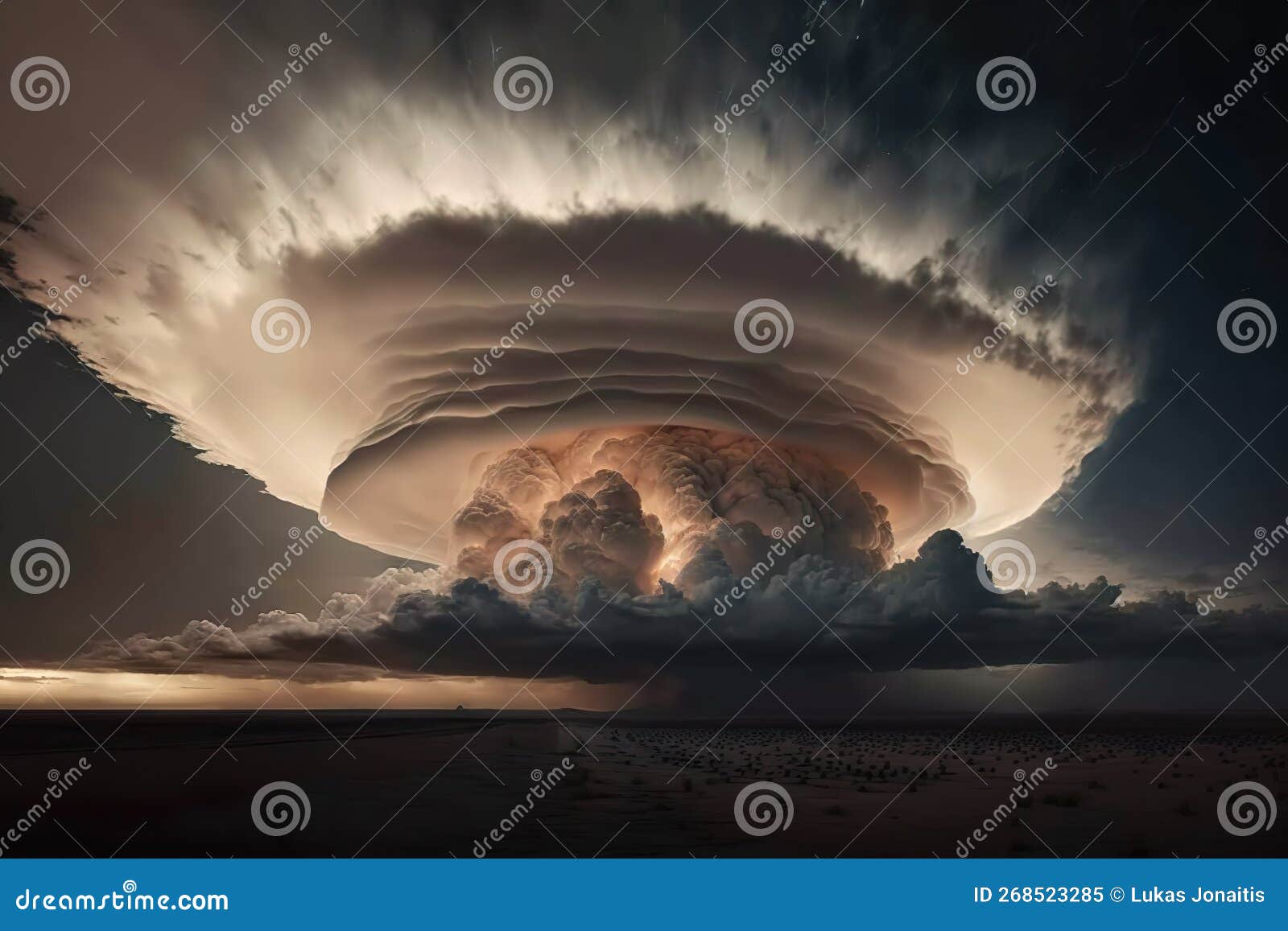 A Powerful Supercell Storm with Tornado. Climate Change Concept Stock ...