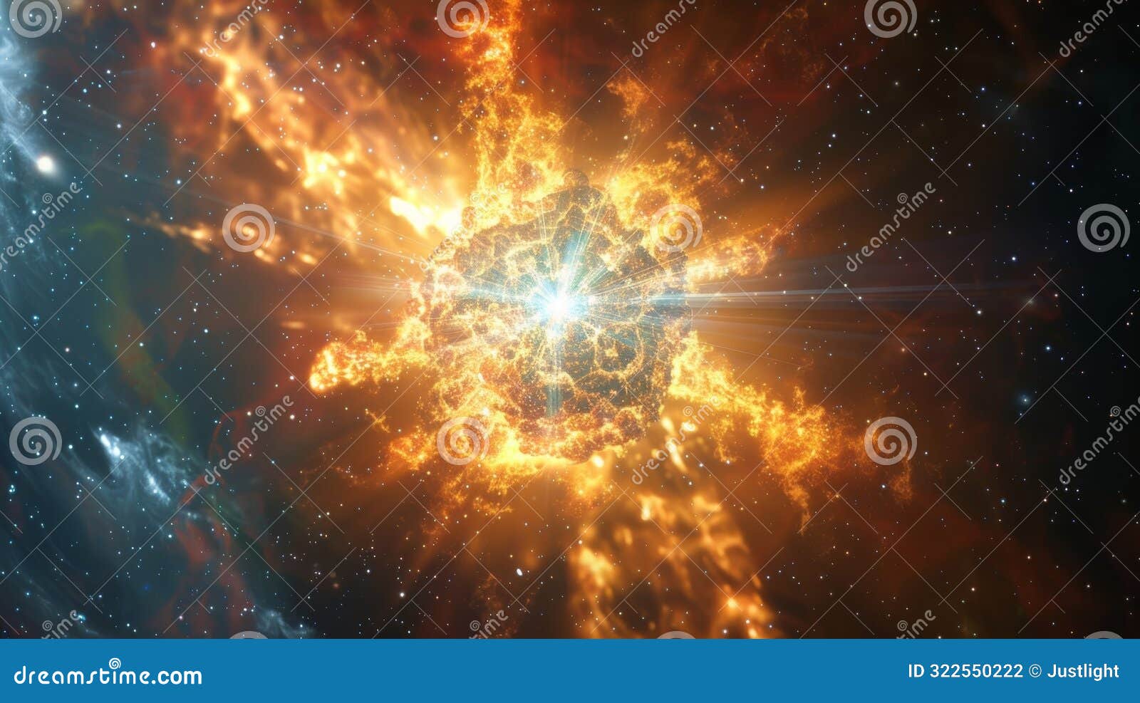 A Powerful Supernova Explosion Occurs As Particles Collide and Release ...