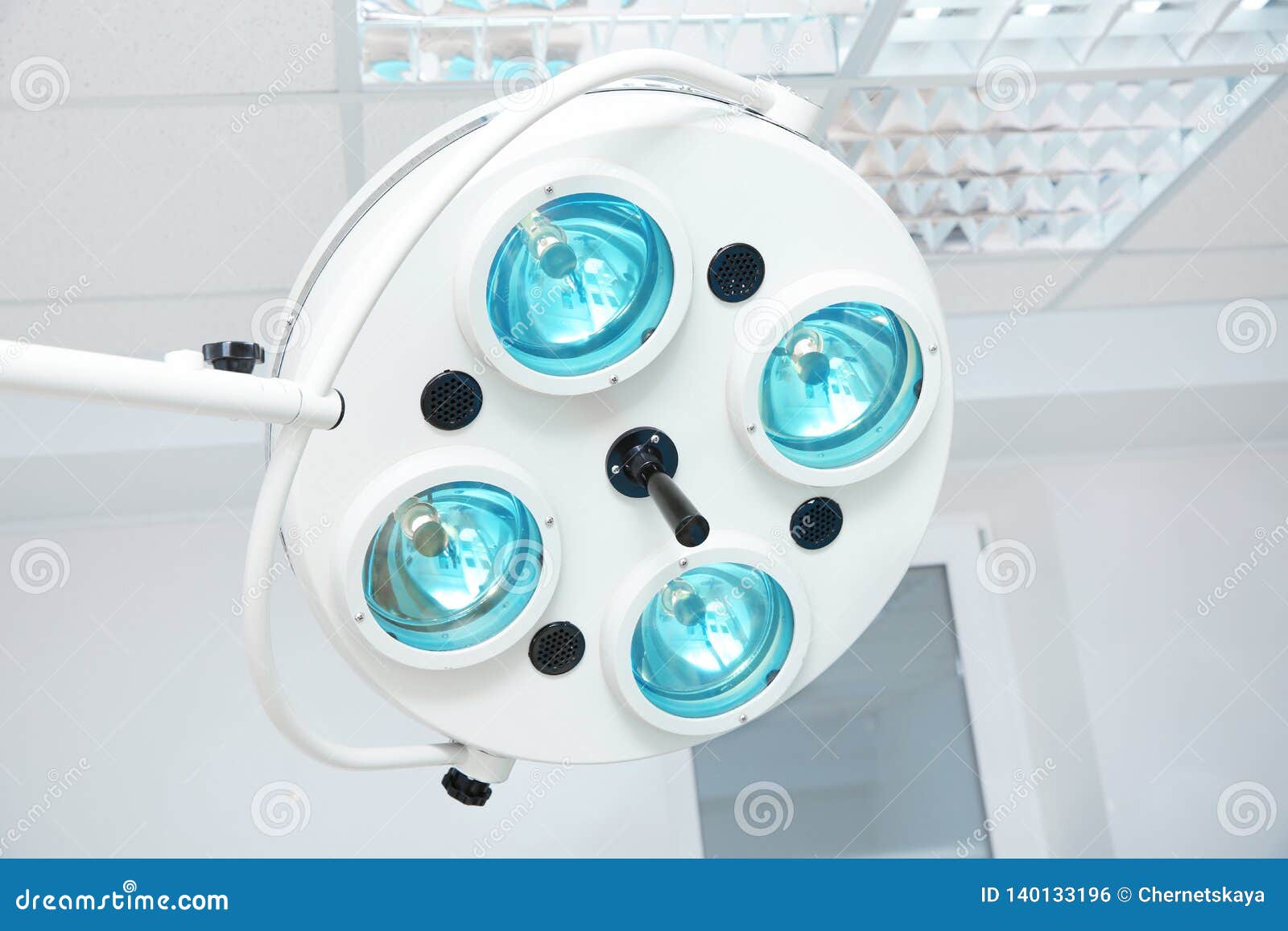 Powerful Surgical Lamps in Modern Operating Stock Photo - Image of ...