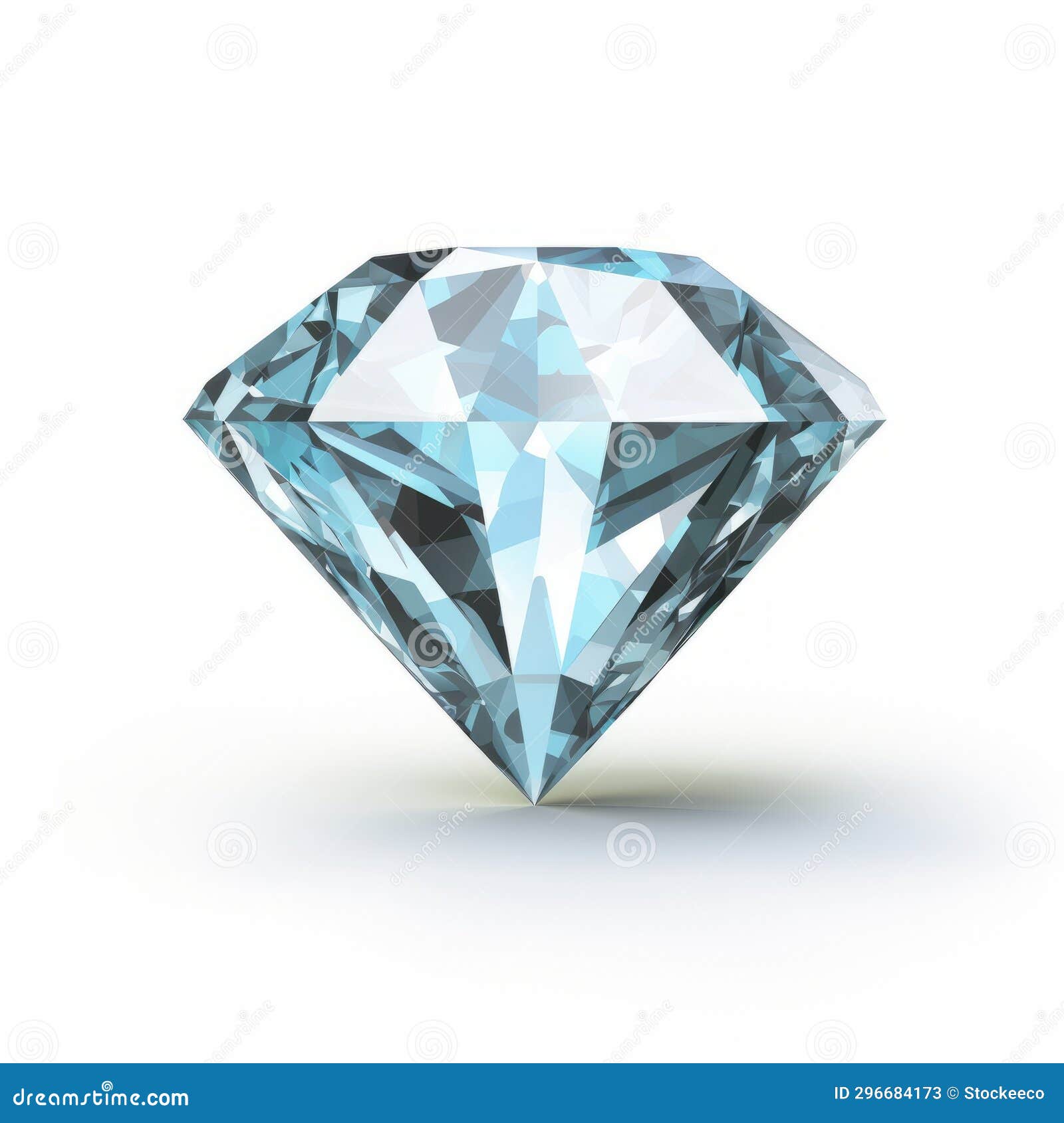 Powerful Symbolism: Blue Diamond on White Background Stock Illustration ...