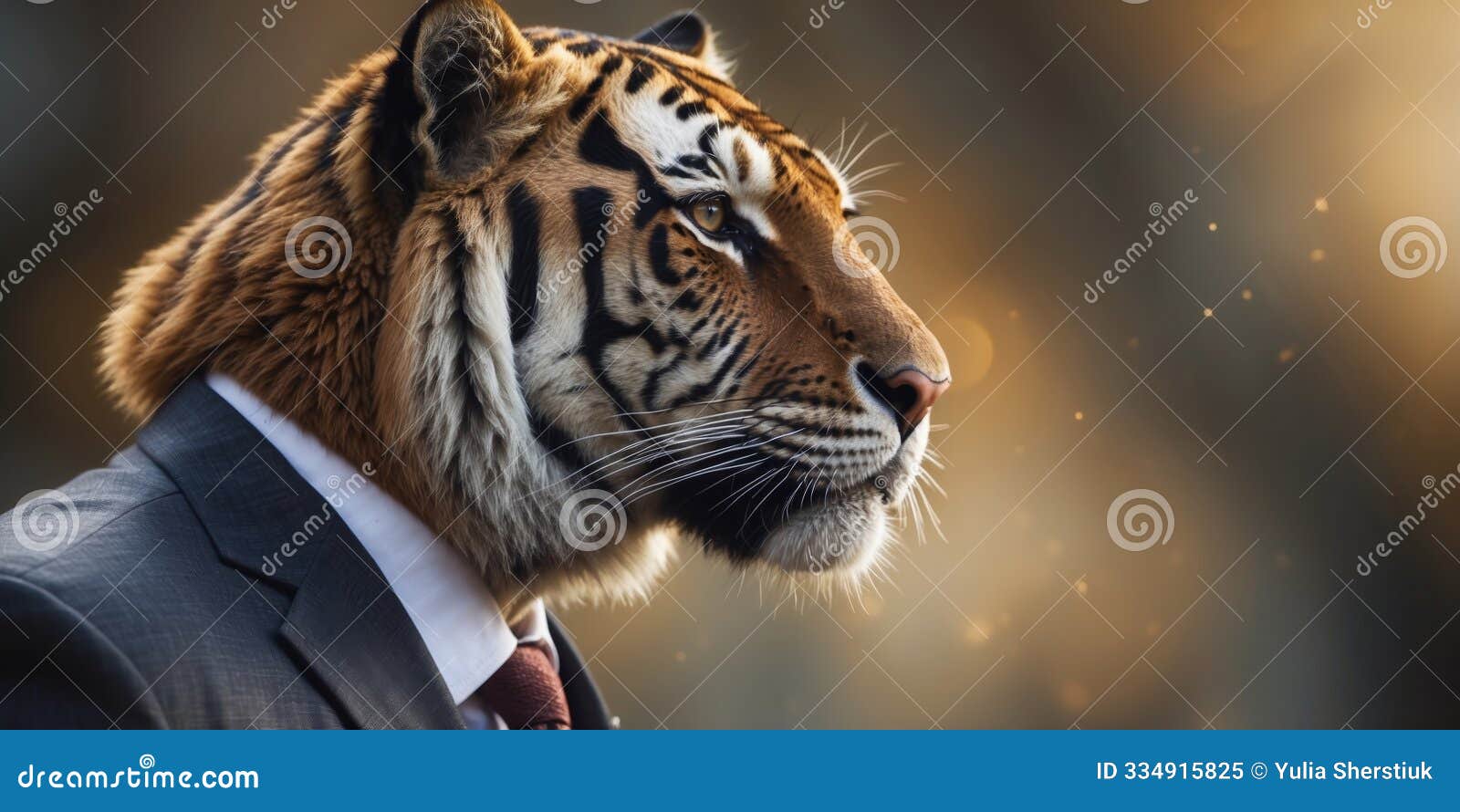 Powerful Tiger in Business Suit Exudes Authority and Confidence. Stock ...