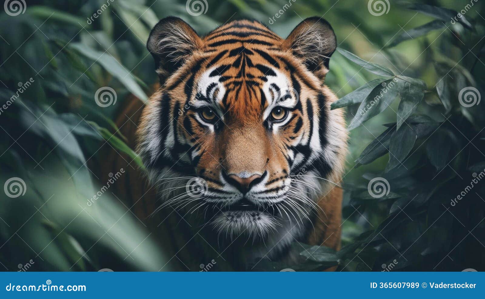 Powerful Tiger, Wild Cat, Predator Cartoon Vector Illustration On A ...