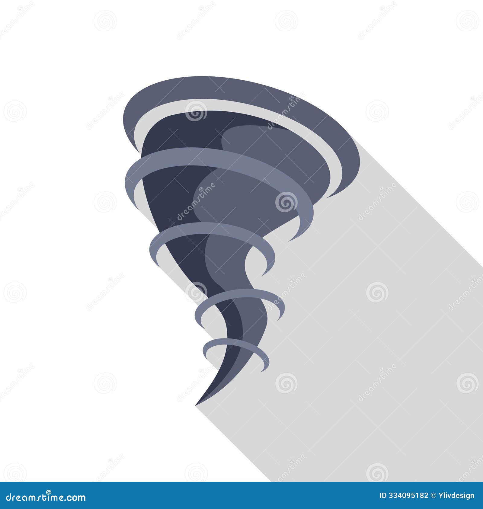 Powerful Tornado Rotating, Destructive Whirlwind in Flat Style Stock ...