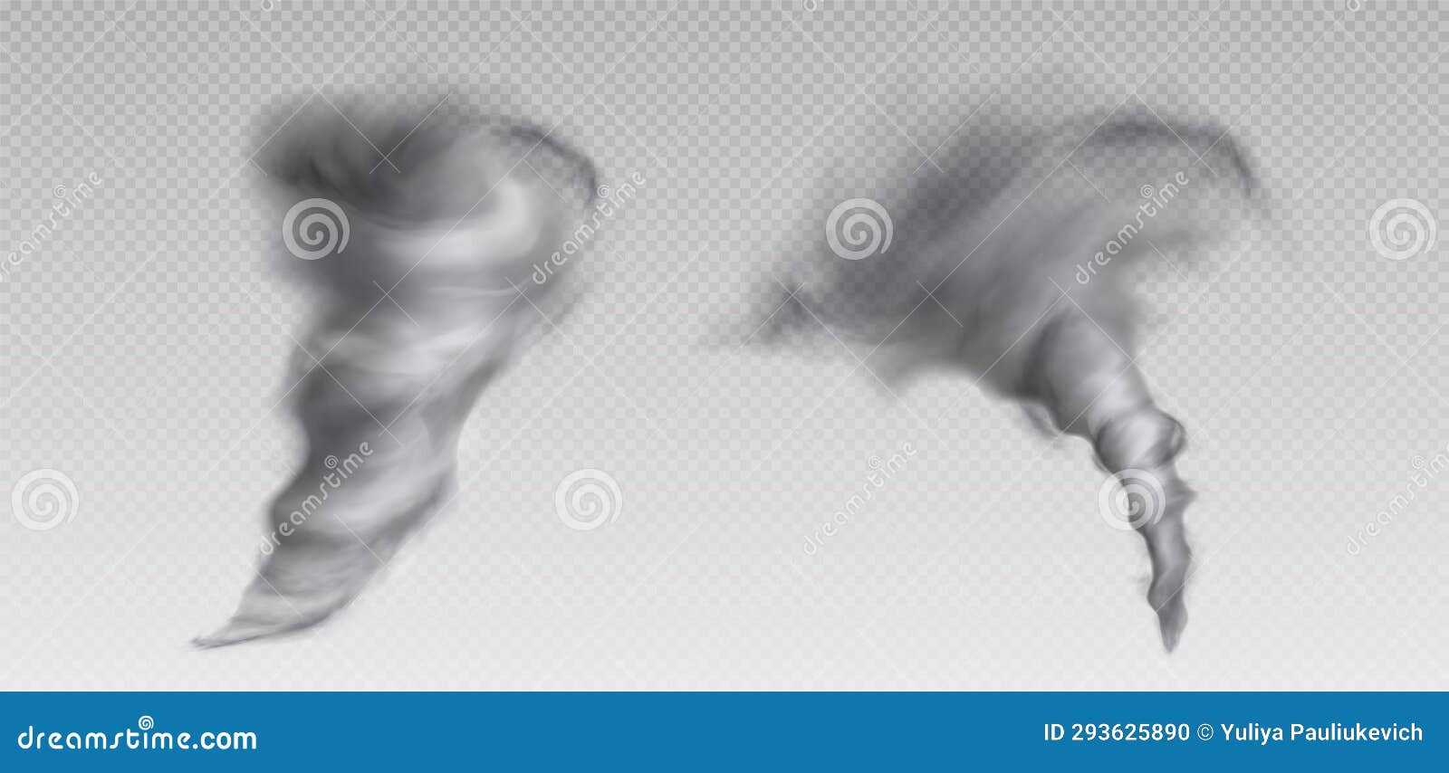 Set Of Hurricane Whirlwinds Isolated On Transparent Background. Modern ...