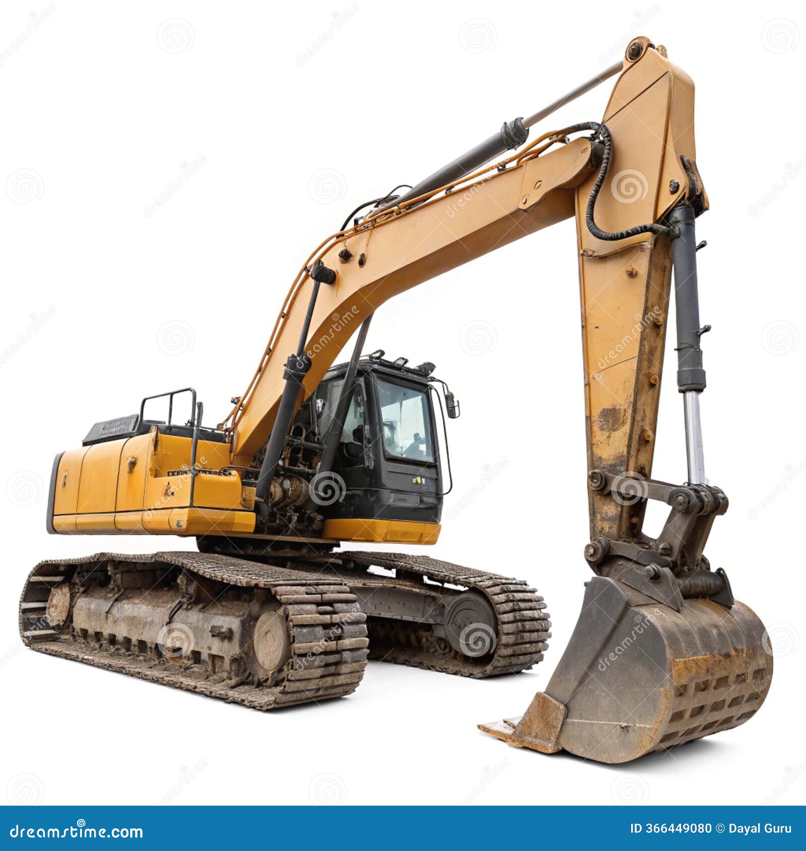 A Track Excavator Showcased Against A White Background Stock Photo ...