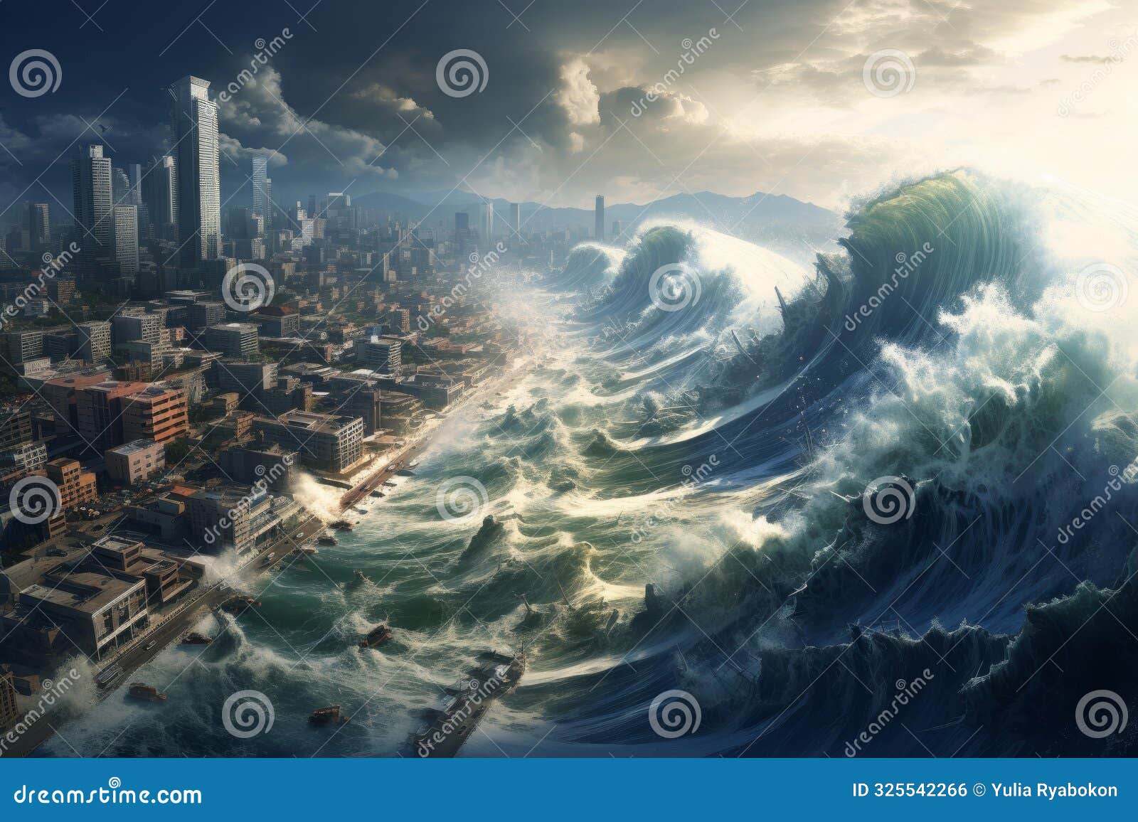 Tsunami City Icon. Element Of Desister For Mobile Concept And Web Apps ...