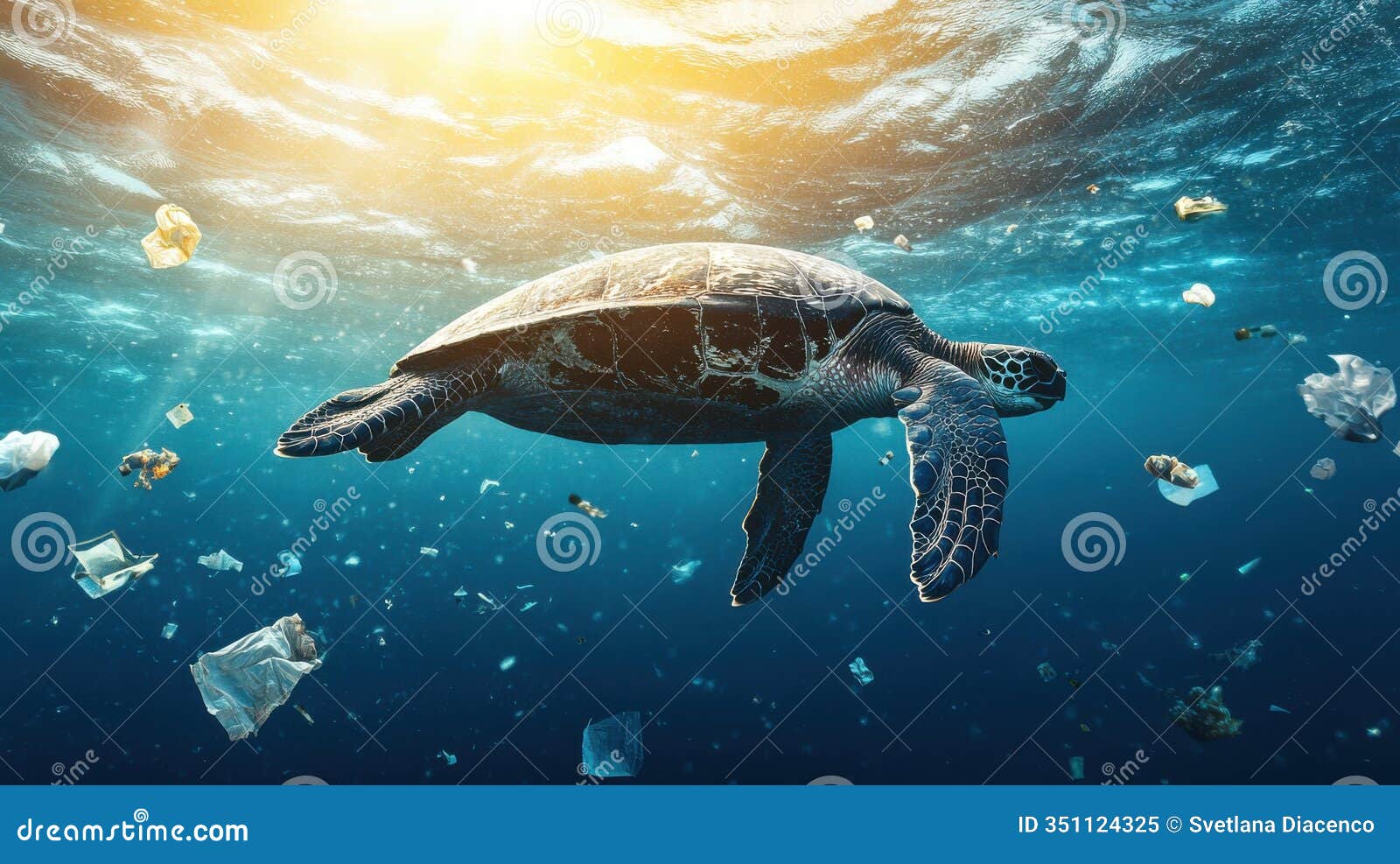 Powerful Turtle in Polluted Ocean, a Contrast of Resilience and ...