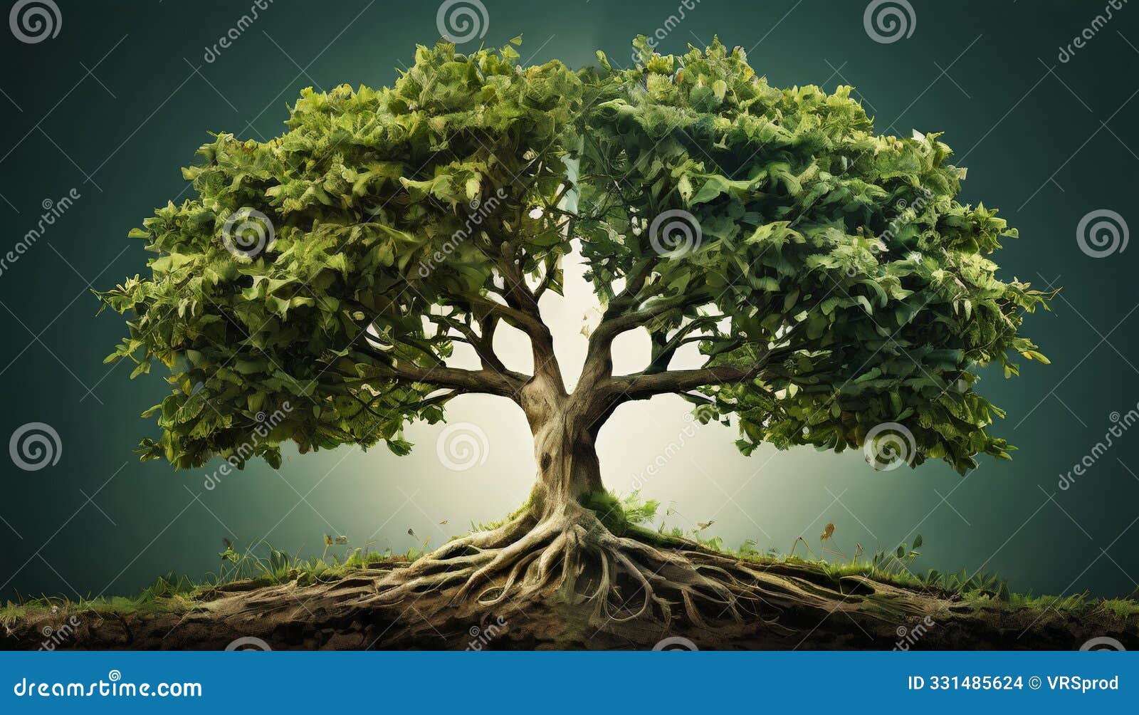 Majestic Tree with Intertwined Roots Symbolizing Unity and Growth Stock ...