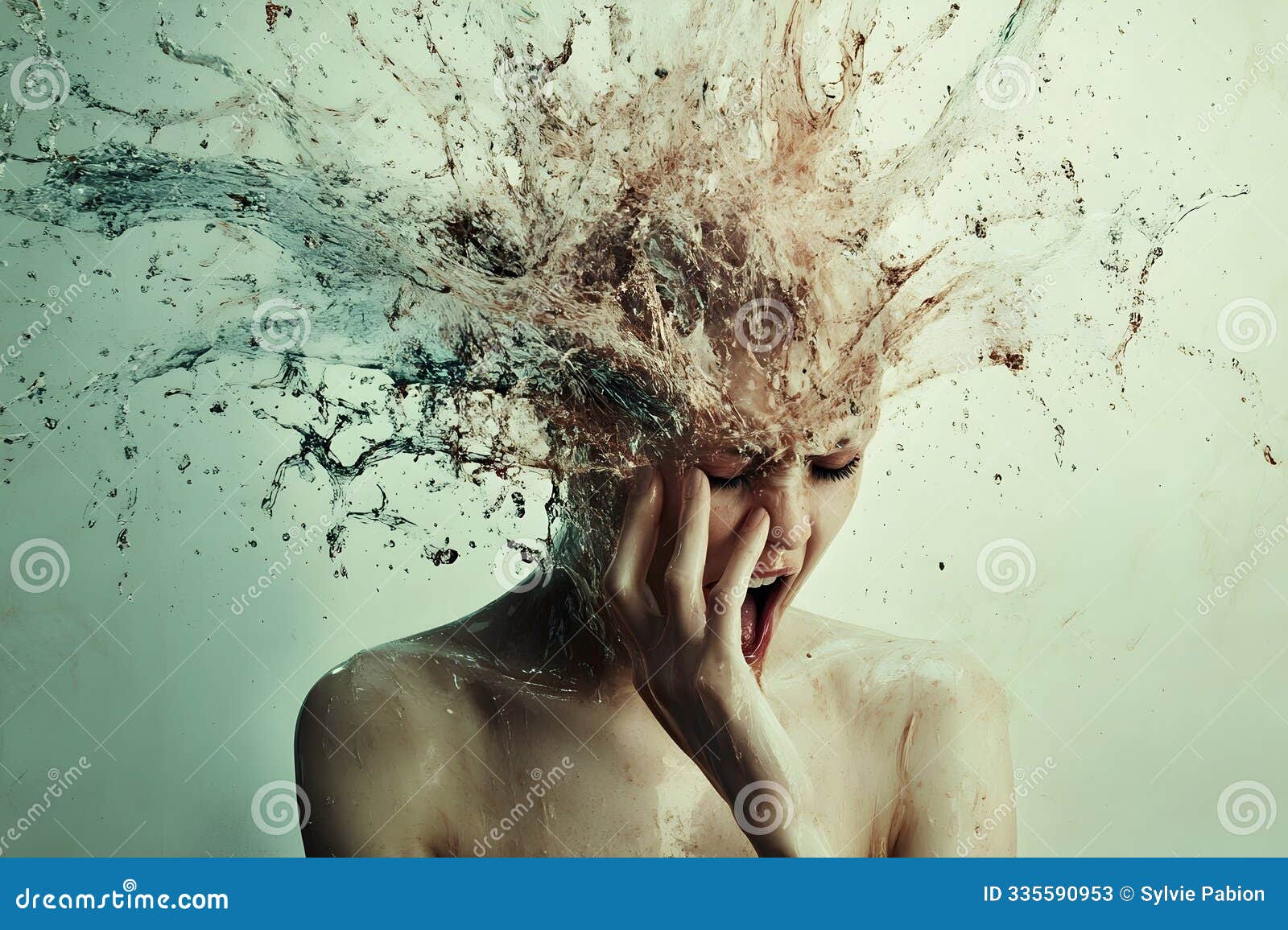 Visual Representation of a Person Exploding from Extreme Stress Stock ...