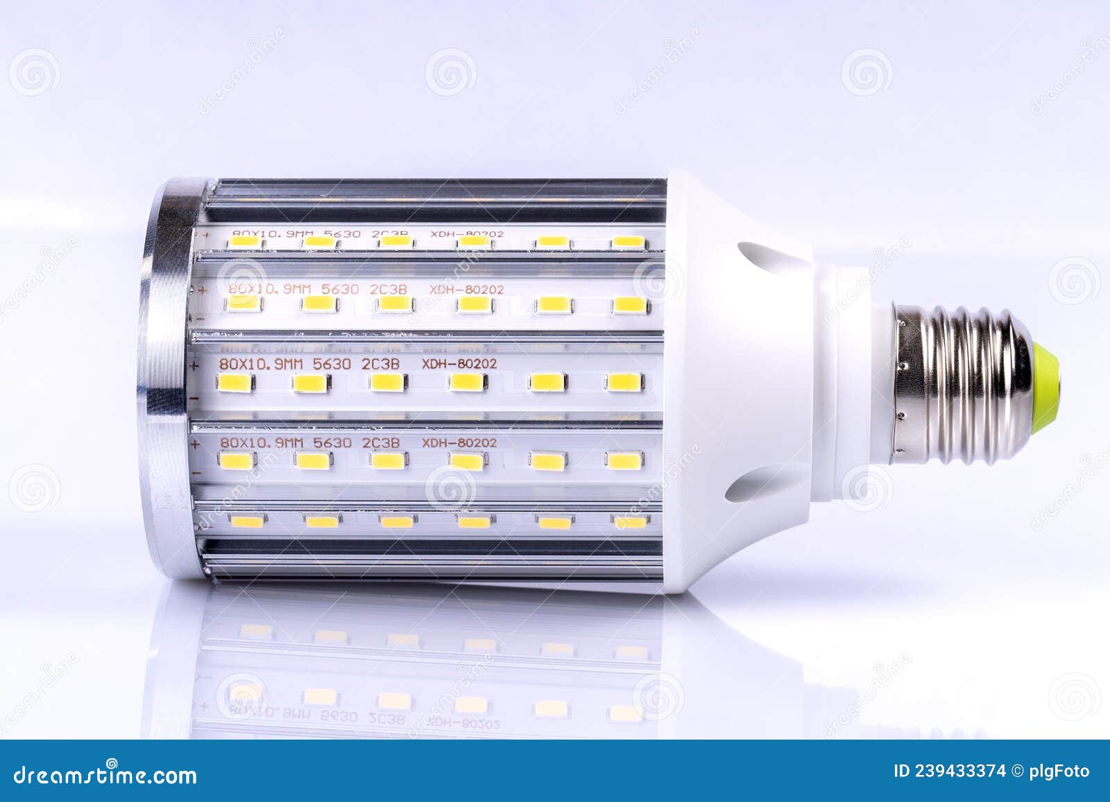 Powerful 35W LED Light Bulb Isolated on White Stock Photo - Image of ...