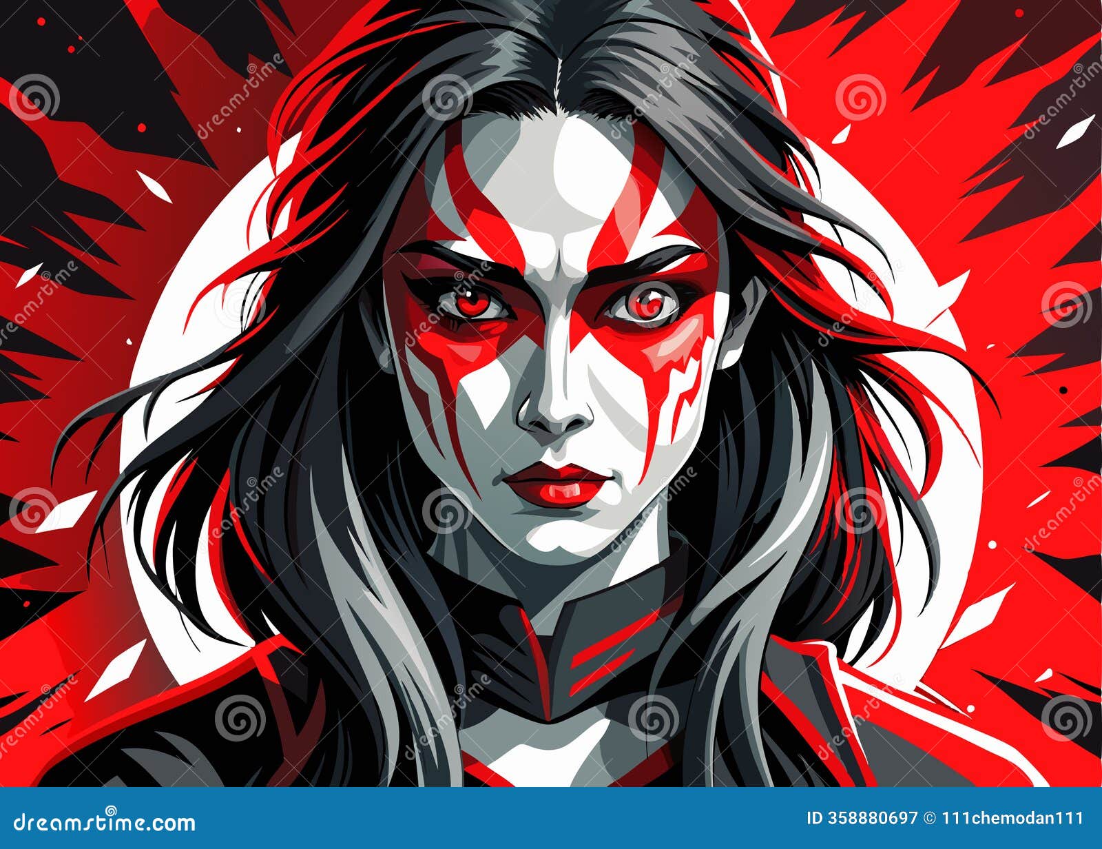 Dramatic Face Of Woman Color Royalty-Free Illustration | CartoonDealer ...