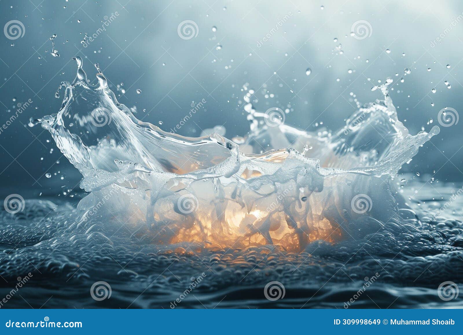 Powerful Water Explosion Frozen in Time, Creating Captivating Visual ...