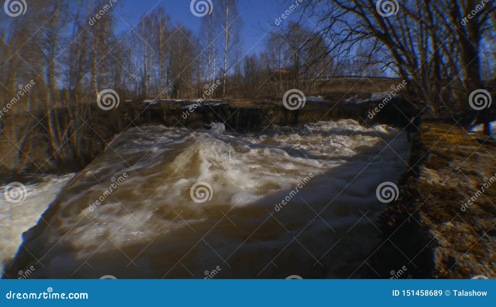 Powerful Water Flow at the Reservoir Discharge Stock Video - Video of ...