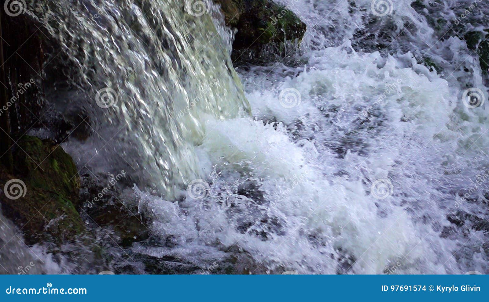 Powerful waterfall stock photo. Image of stream, spurt - 97691574