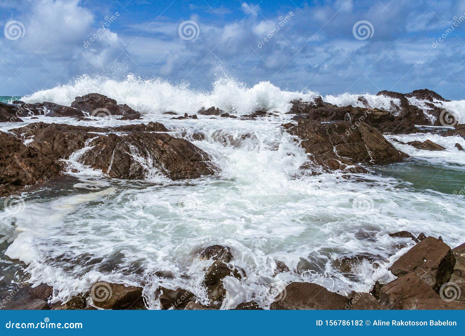 Powerful waves crushing stock photo. Image of landscape - 156786182