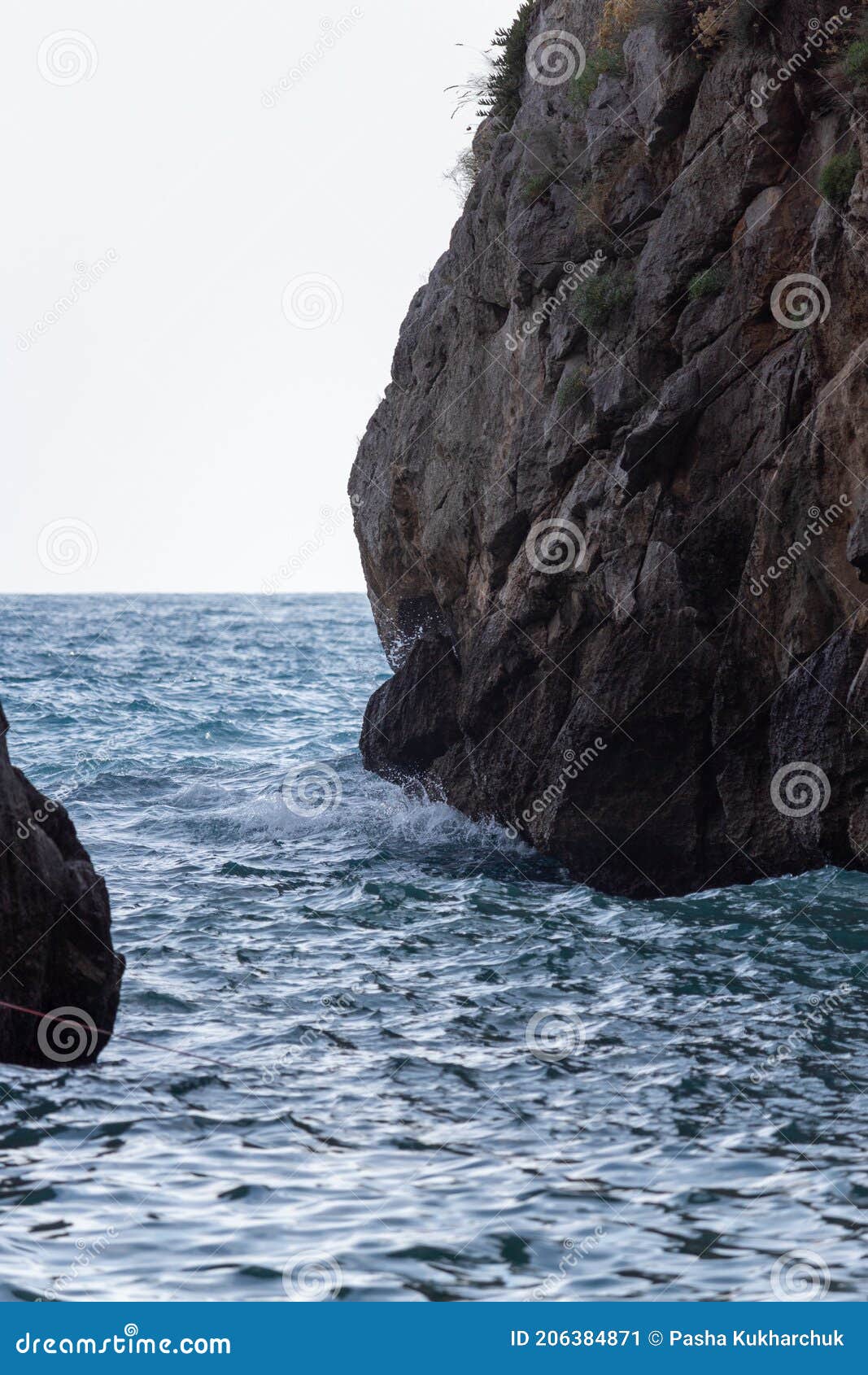 Powerful Waves on a Rocky Beach Stock Image - Image of view, shore ...