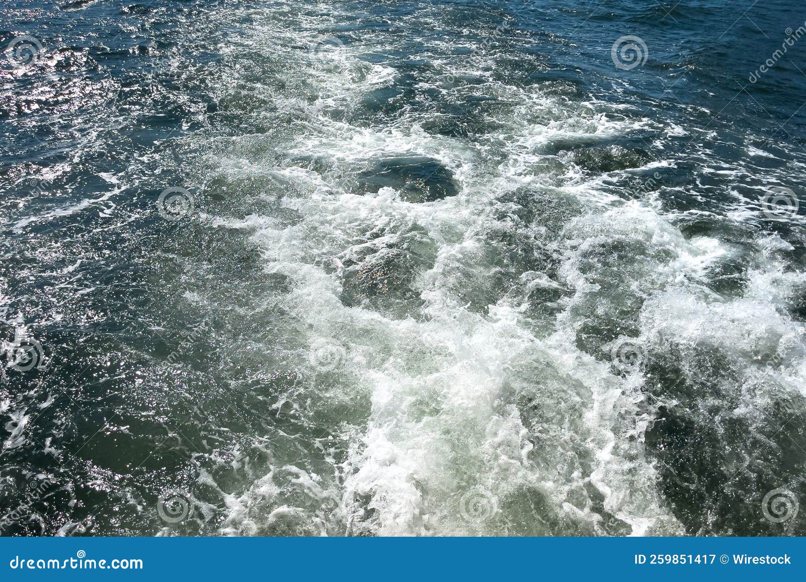 Powerful Waves Shot from a Fast Moving Boat Stock Image - Image of ...