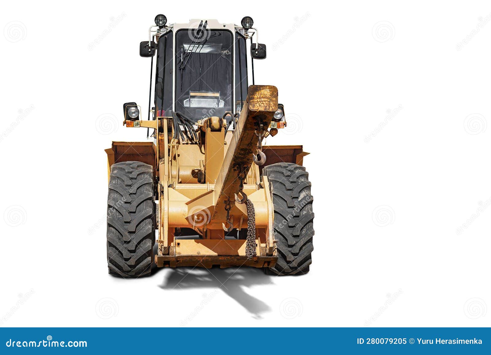 Powerful Wheeled Front Loader for Transportation of Bulky Goods on a ...