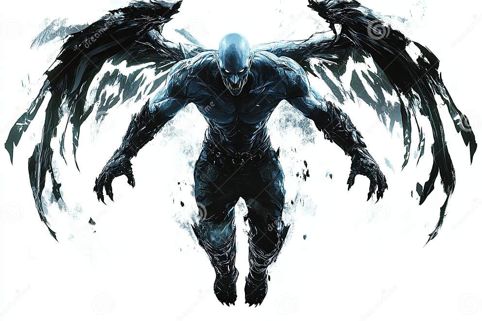 A Powerful, Winged, Demonic Figure with Sharp Claws and a Menacing ...