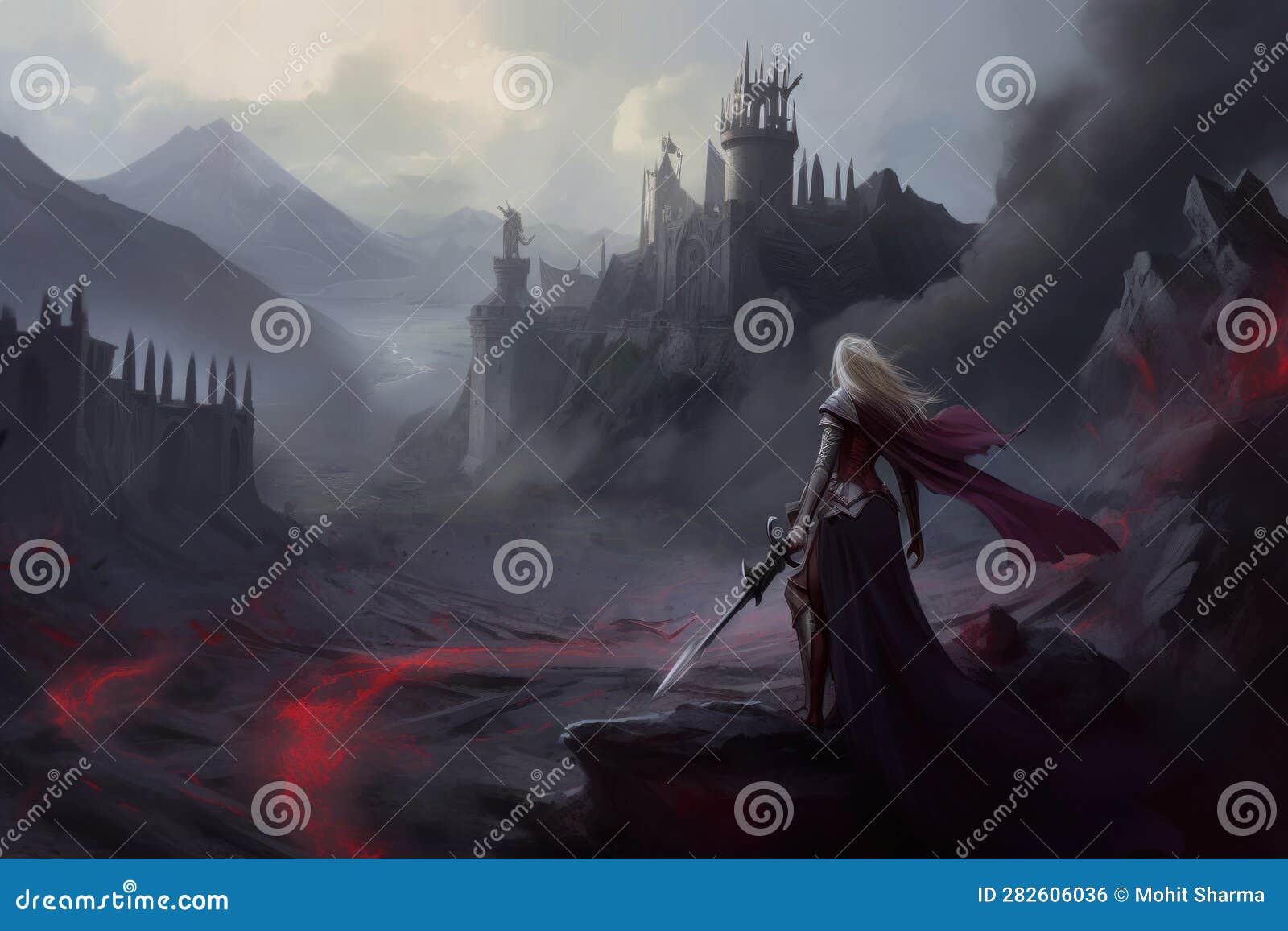 AI-Generated Fantasy Art Illustration of a Powerful Witch Embracing Her ...
