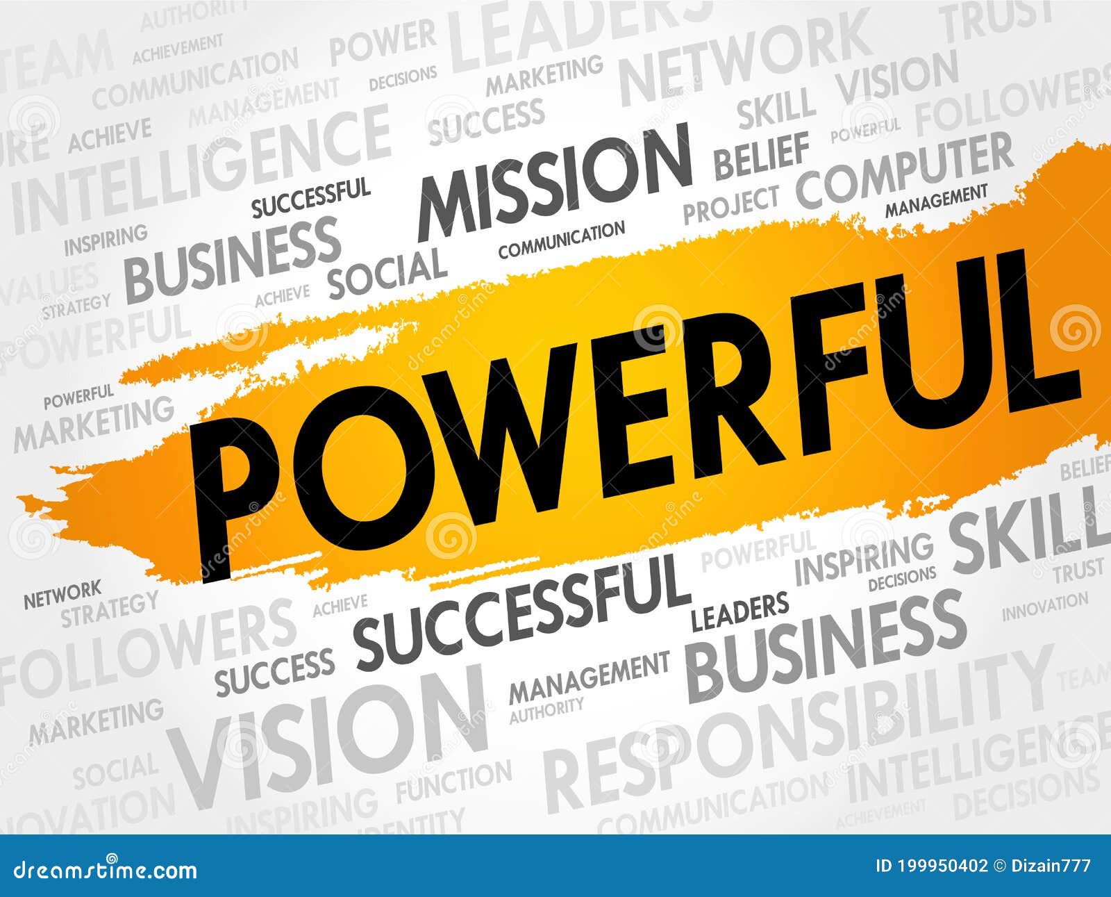 POWERFUL word cloud stock illustration. Illustration of belief - 199950402